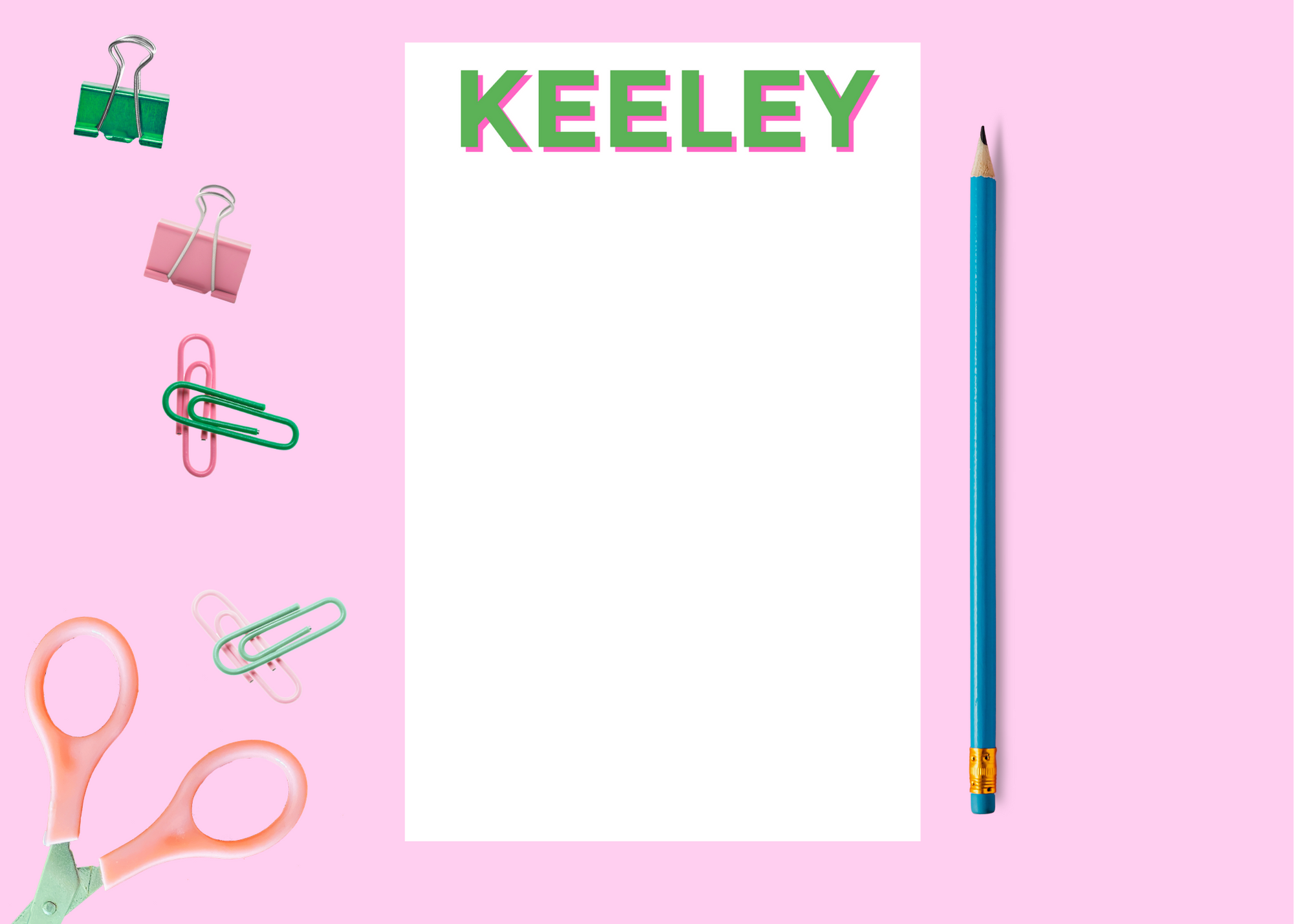 Personalized Name Notepad | Shadow Block